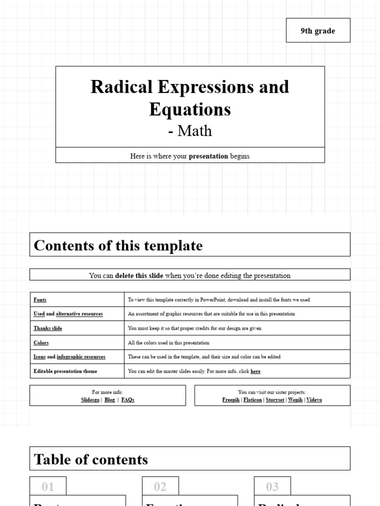 Radical Expressions and Equations Math 9th Grade | PDF | Planets ...