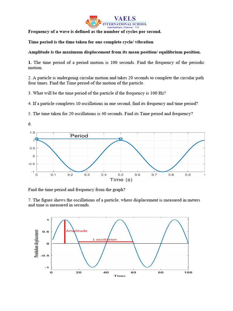 Wave Frequency and Time Period Calculations | PDF | Teaching Methods & Materials | Science ...