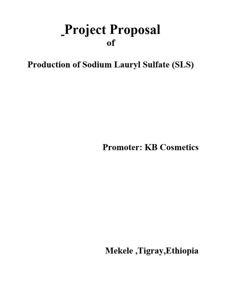 SLS Production Plant Project Proposal | PDF | Business | Home & Garden