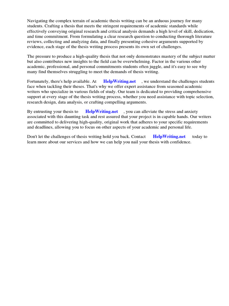 Expert Thesis Writing Assistance | PDF