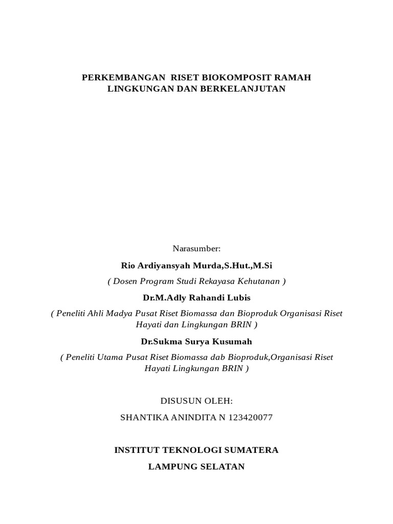 Riset Biokomposit Ramah Lingkungan | PDF