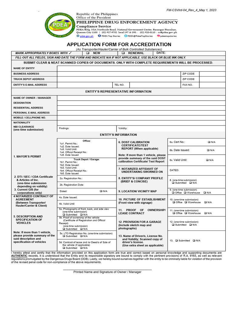 FM-CSVlrd-04 - ACCREDITATION APPLICATION - REV - 4 - May 1 2023 - 28apr2023 | PDF | Government ...