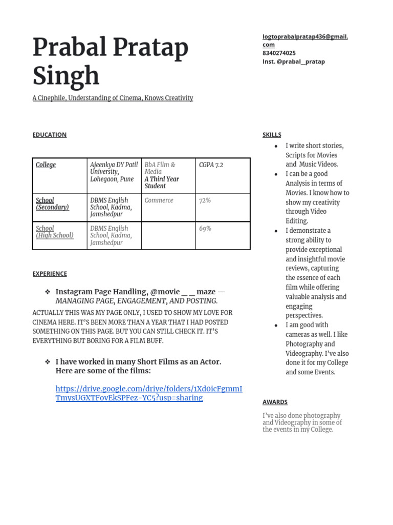 Prabal Pratap Singh | PDF