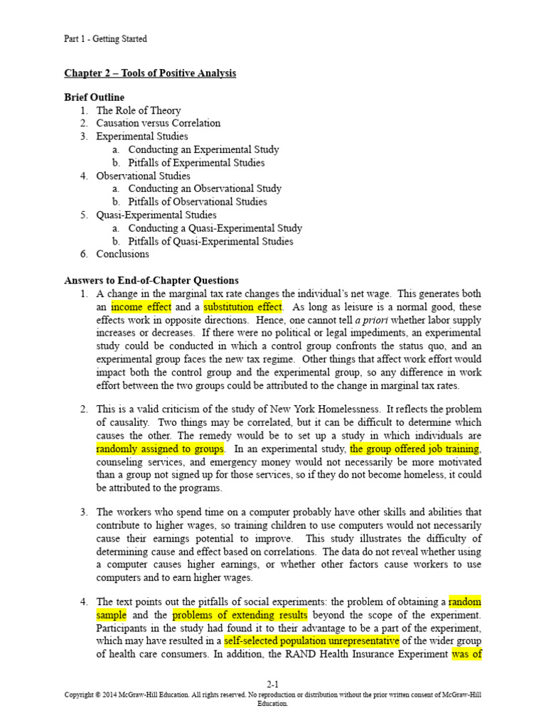 Chapter 2 - Tools of Positive Analysis Brief Outline: Part 1 - Getting Started | Download Free ...