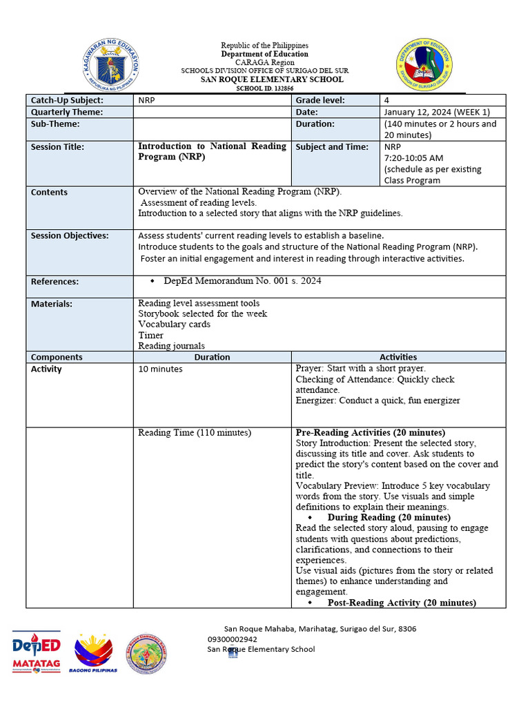 GRADE 4 NRP With Format | PDF