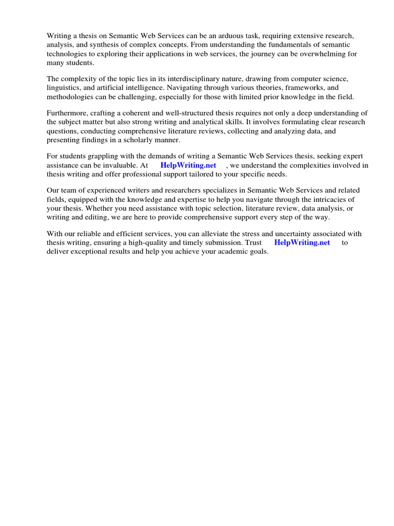 Semantic Web Services Thesis | PDF