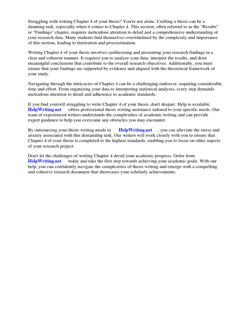 Guidelines in Writing Chapter 4 Thesis | PDF