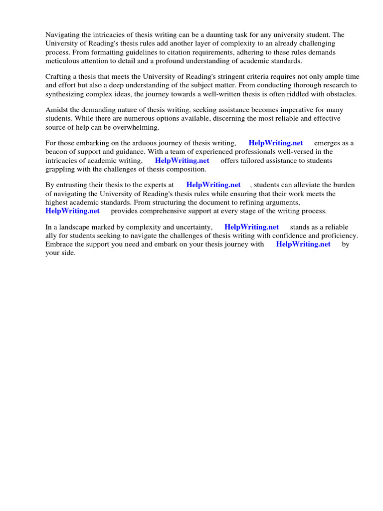 University of Reading Thesis Rules | PDF | Essays | Thesis