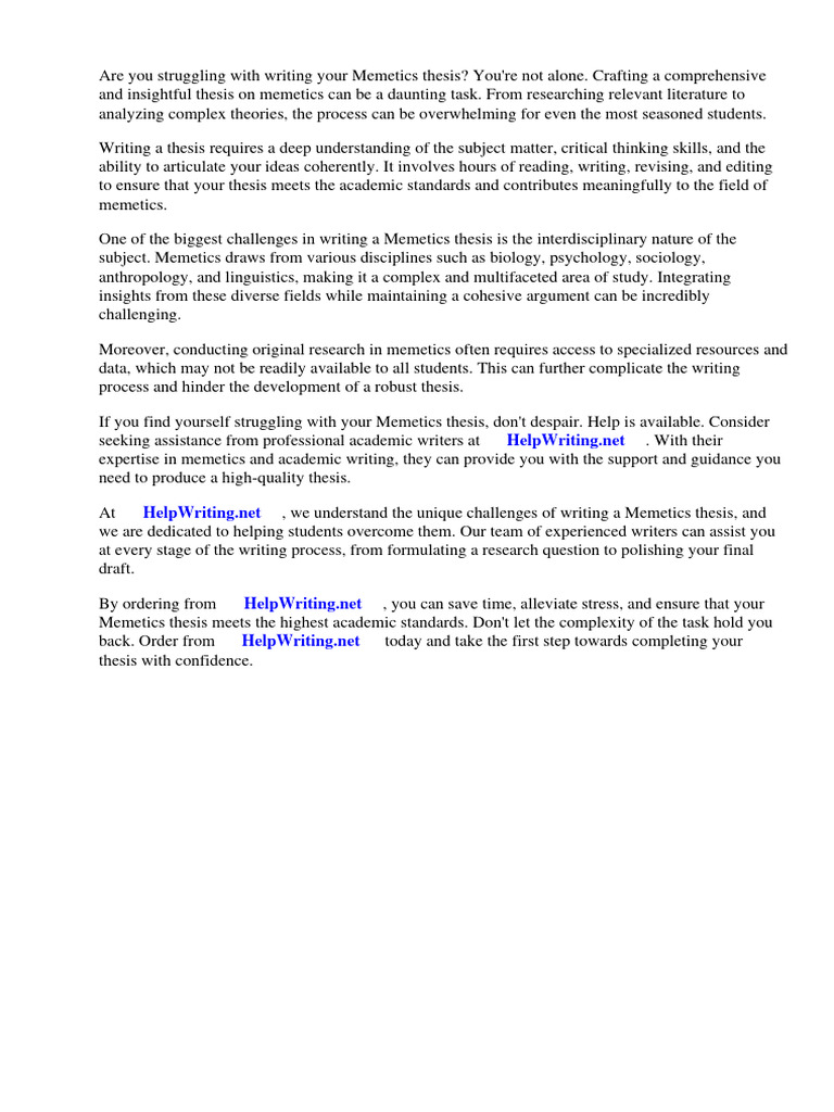 Memetics Thesis | PDF | Meme | Thesis