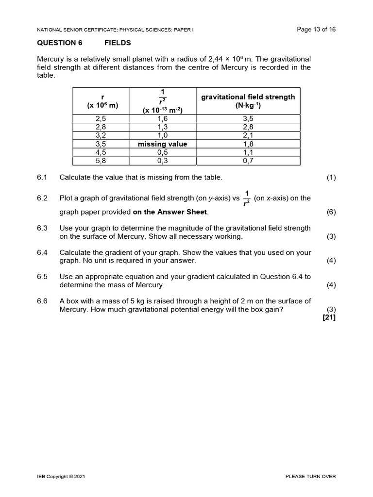 Physical Science P1 - 2021 Edited | PDF