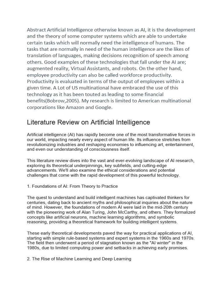 Abstract Artificial Intelligence Otherwise Known As AI | PDF ...