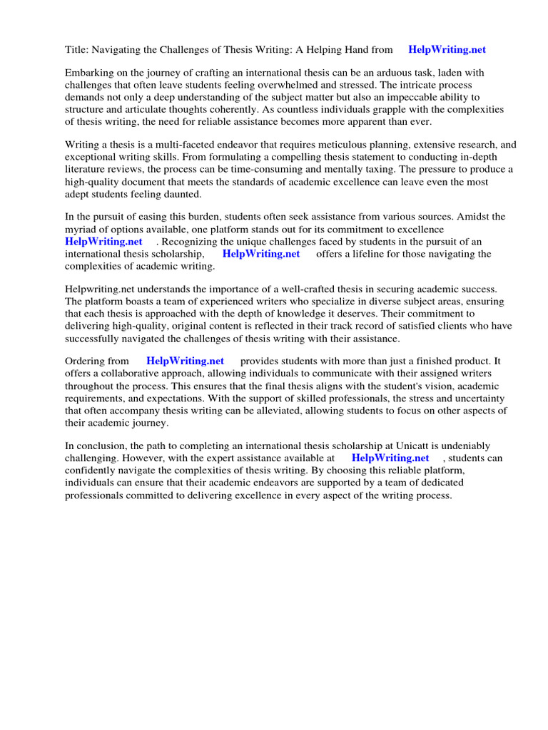 Thesis Writing Support for Unicatt Students | PDF