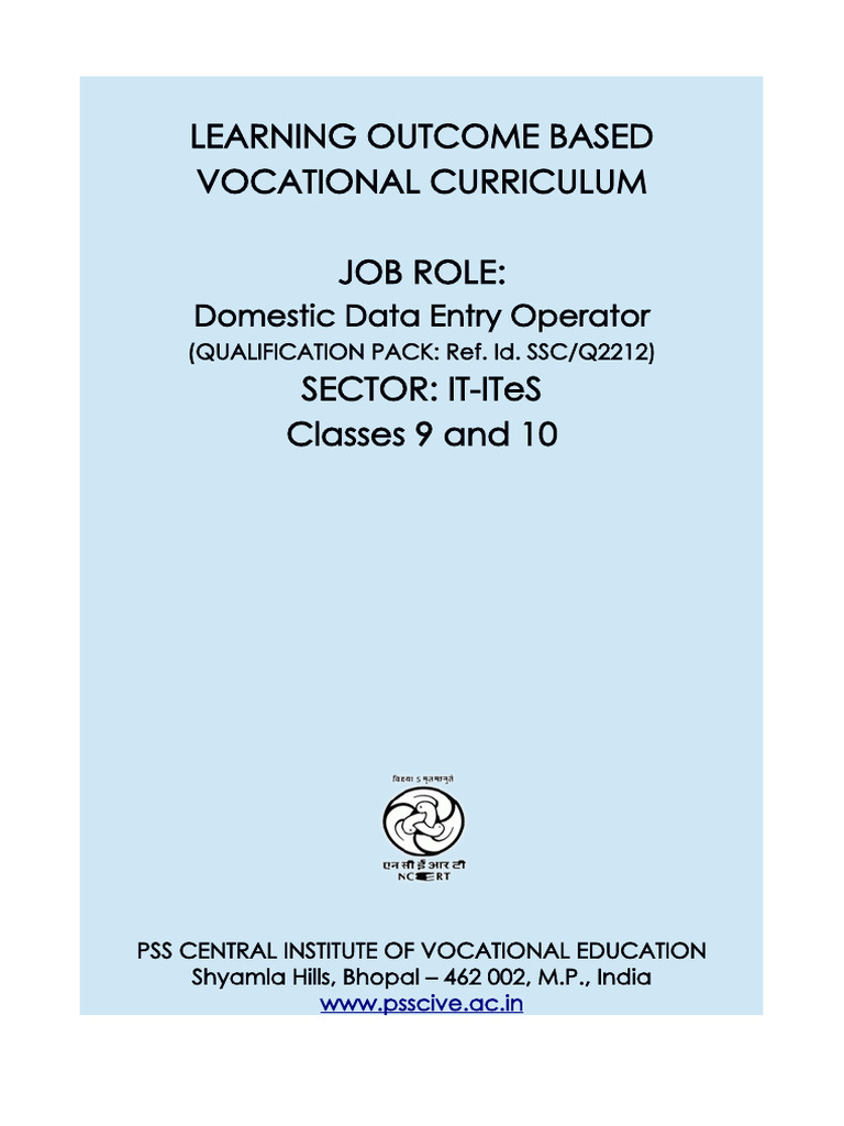 IT & ITES - Domestic Data Entry Operator - SSCQ2212 | PDF | Vocational ...