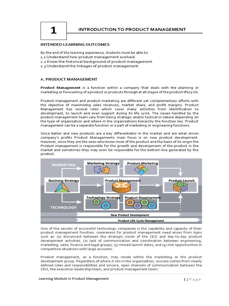 CHAPTER 01 Introduction To Product Management | PDF | Goods | Product (Business)