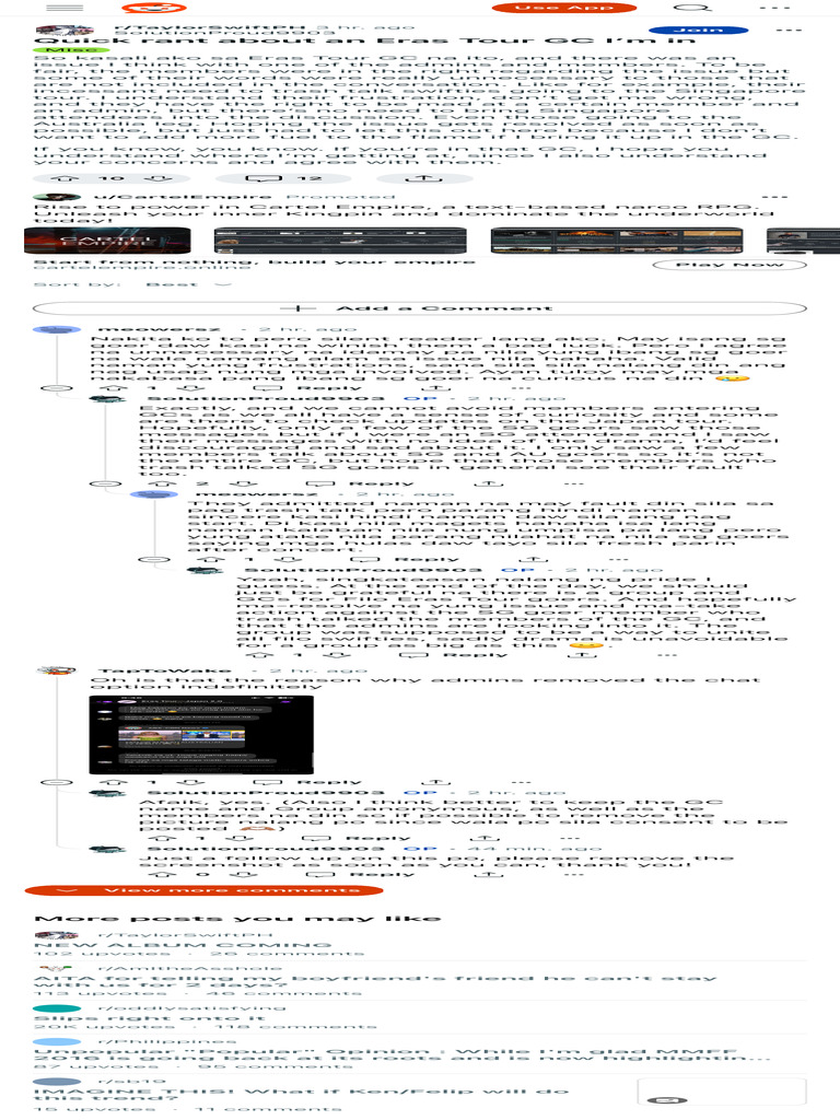 Quick Rant About An Eras Tour GC I'm in RTaylorSwiftPH | PDF