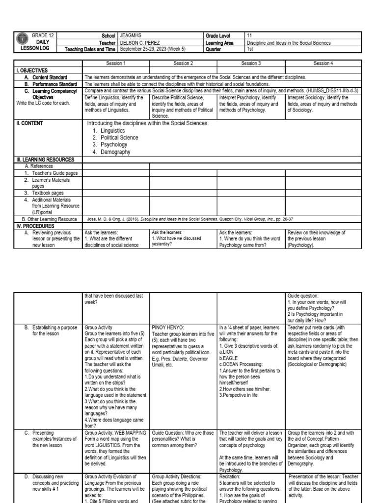 Week 4 Sept 25 - 29, 2023 | PDF | Learning | Social Sciences