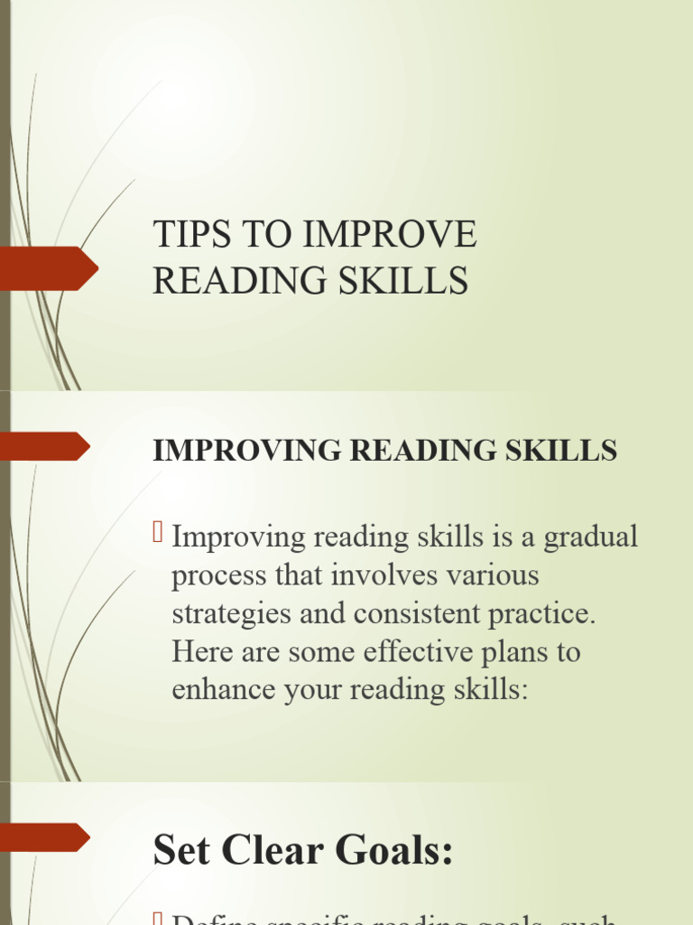 Tips To Improve Reading Skills | PDF