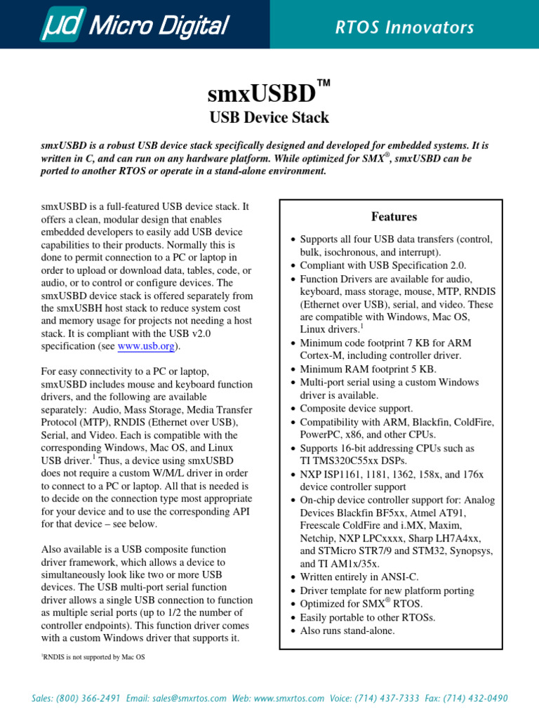 Silo - Tips - Smxusbd Usb Device Stack | PDF