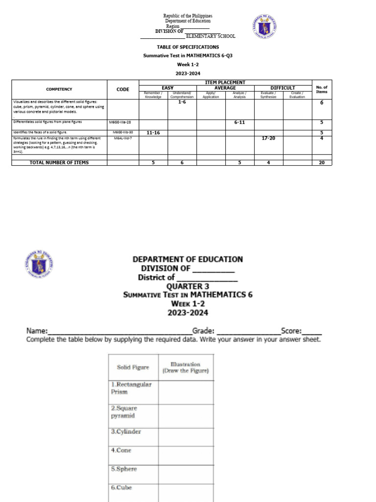 St1 6 Mathematicsq3 Download Free Pdf Cognitive Science