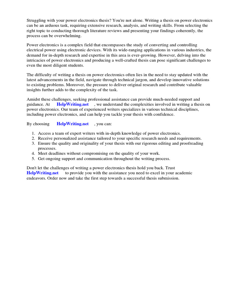 Power Electronics Thesis Topics | PDF