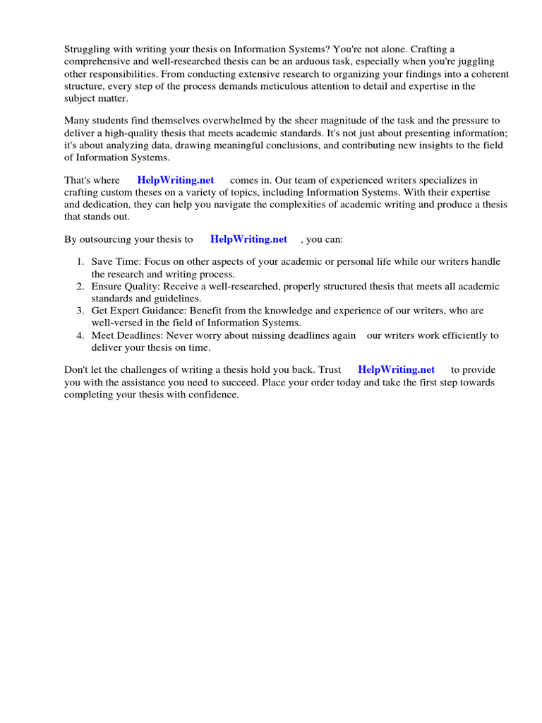 Thesis Writing Help for Information Systems | PDF | Thesis | Usability