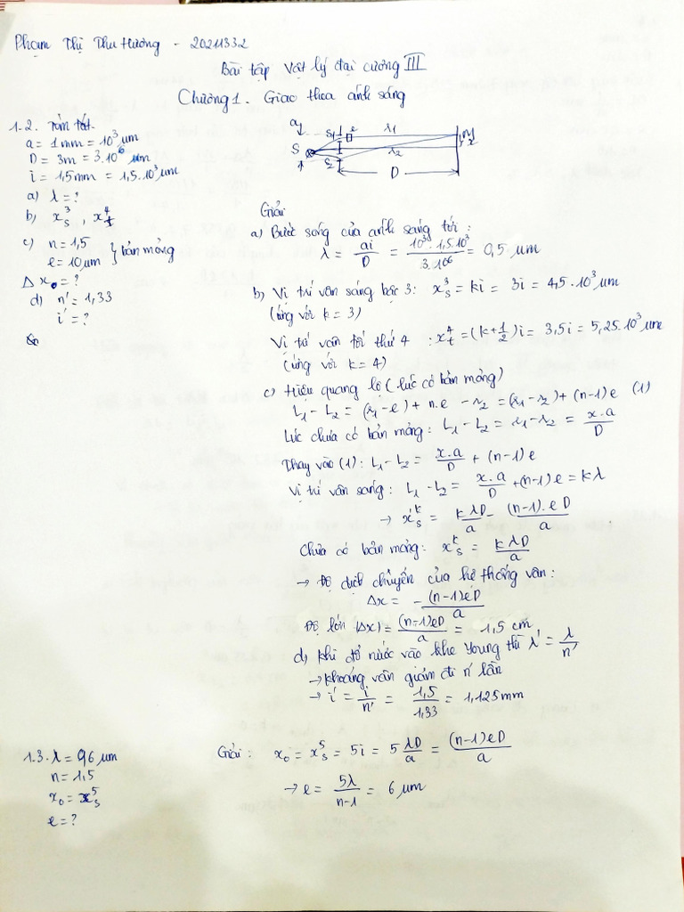 Bài Tập Chương 1 - VLDC 3 - 20211332 | PDF