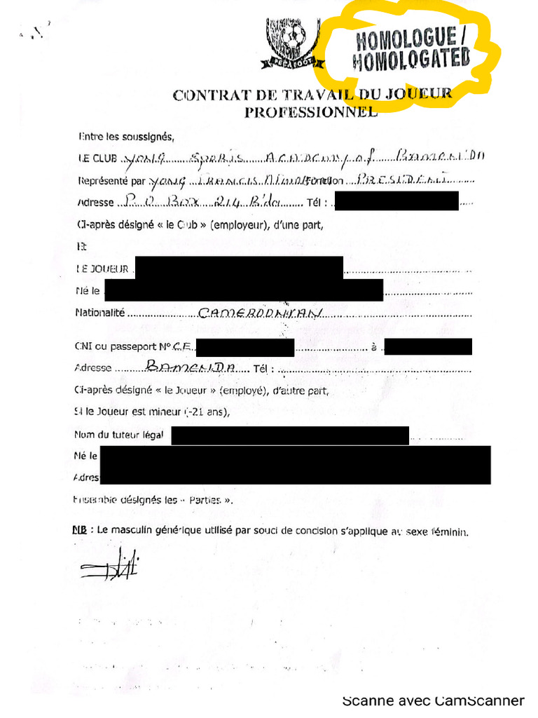 Ys Contrat 1 | PDF