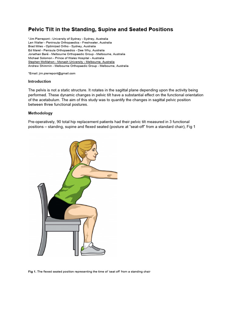 Pelvic Tilt in The Standing | PDF | Pelvis | Musculoskeletal System