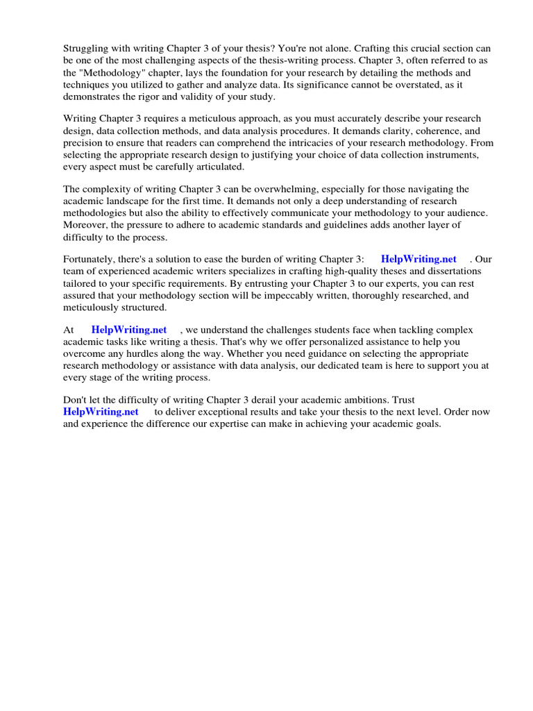 Parts of A Thesis Chapter 3 | PDF