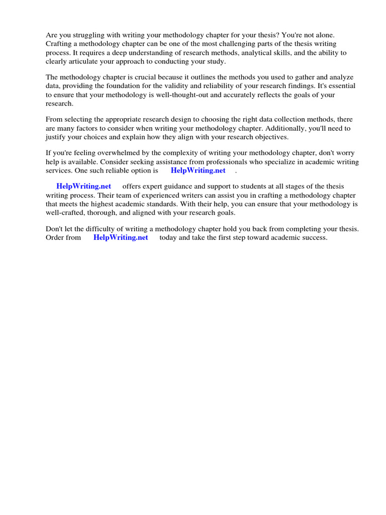 How To Write A Methodology Chapter For A Thesis | PDF | Art