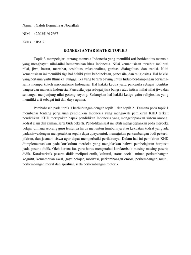 TOPIK 3 Koneksi Antar Materi - FILOSOFI PENDIDIKAN INDONESIA | PDF | Ilmu Sosial | Sains ...