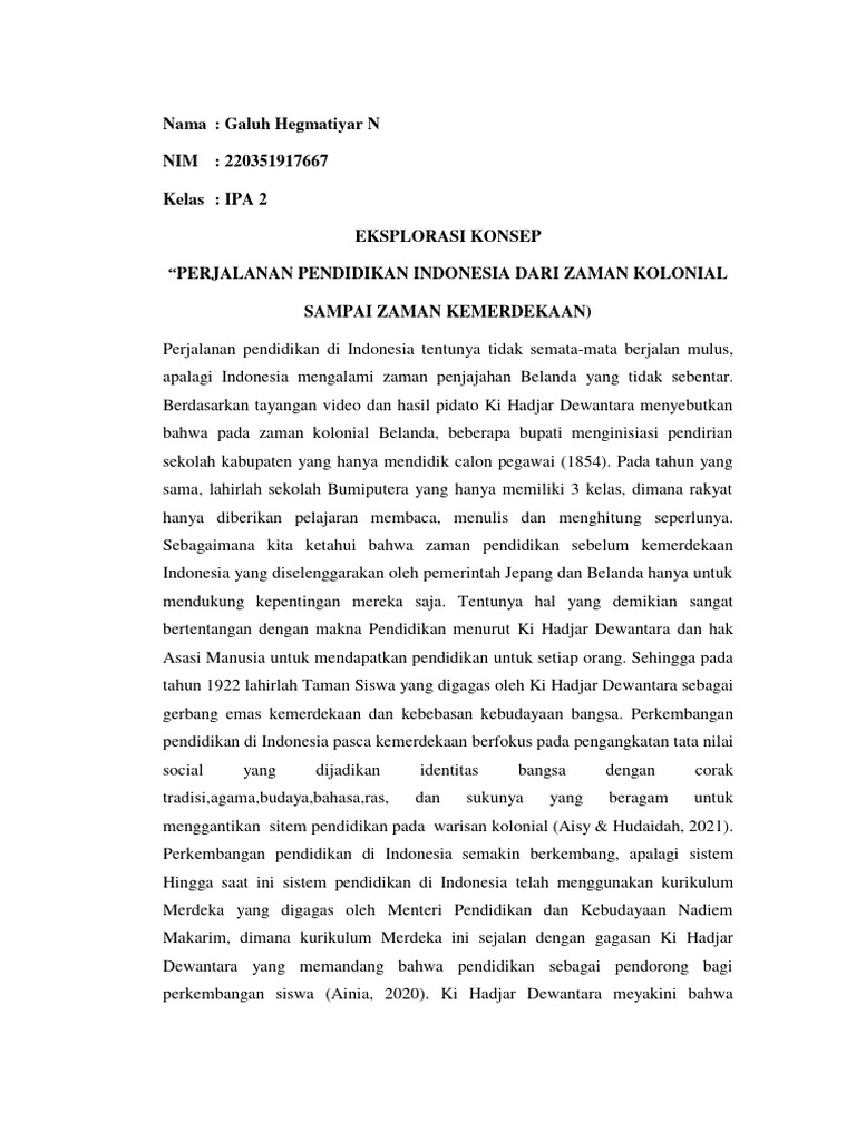 Topik 1 - Eksplorasi Konsep - Filosofi Pendidikan Indonesia | PDF | Sejarah