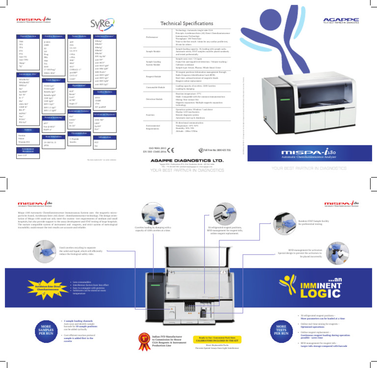 Mispa i180 Automatic Analyzer Overview | PDF