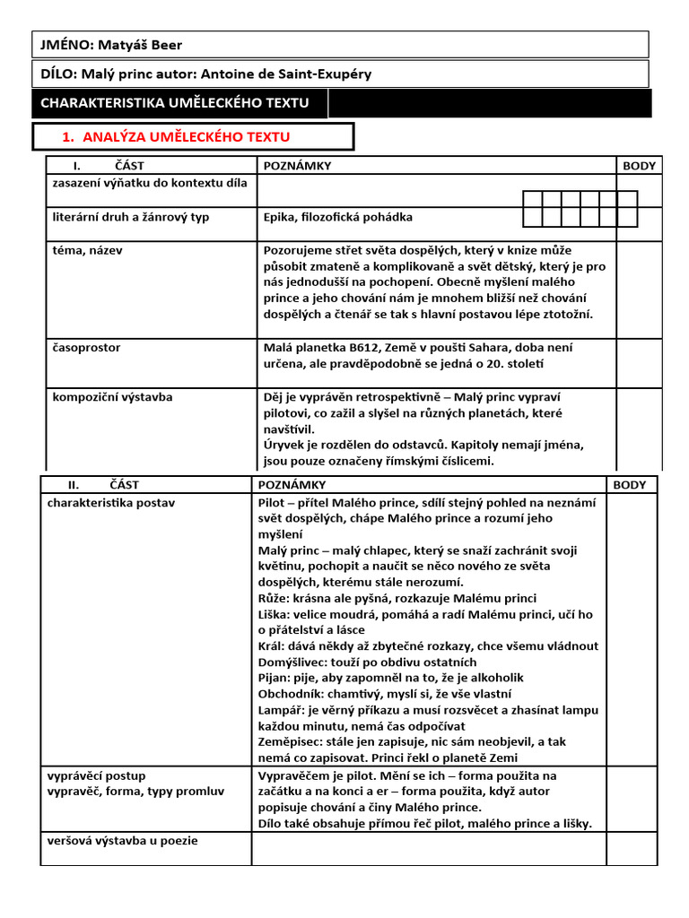 Tabulka Maturitní | PDF