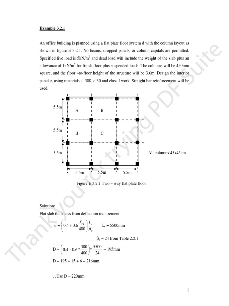 Flat Slab Example | PDF | Column | Building