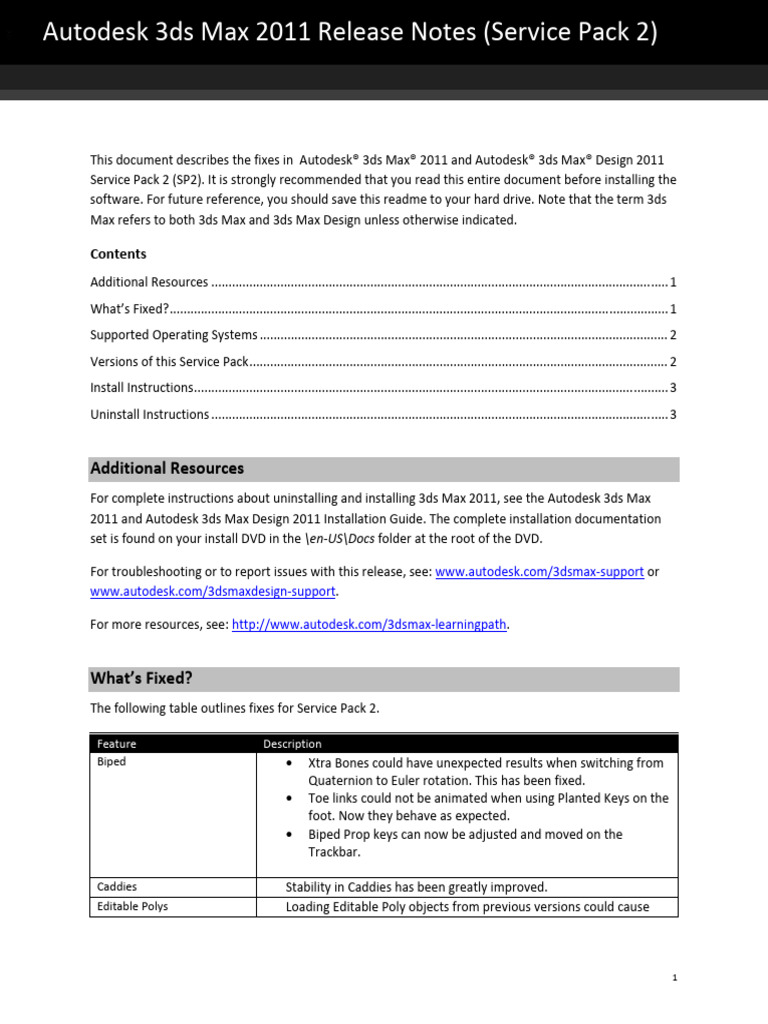Autodesk 3ds Max 2011 sp2 | PDF | Microsoft Windows | Windows Xp