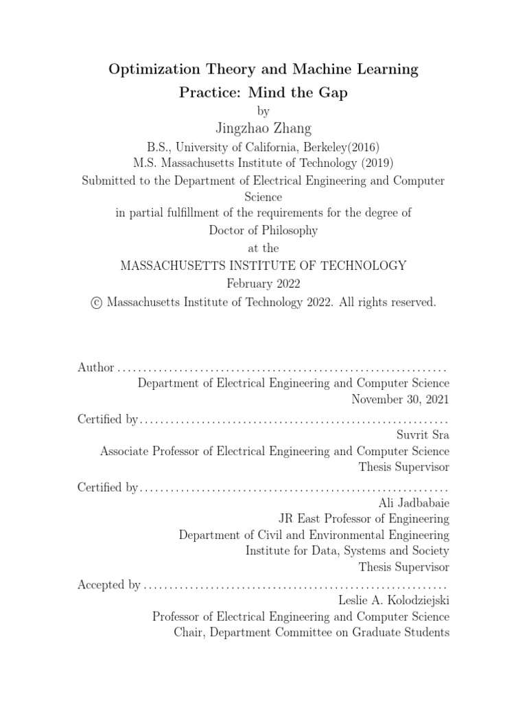 Zhang Jzhzhang PHD EECS 2022 | PDF | Mathematical Optimization | Artificial Neural Network