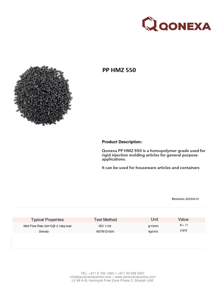 Qonexa PP HMZ 550 Product Overview | PDF