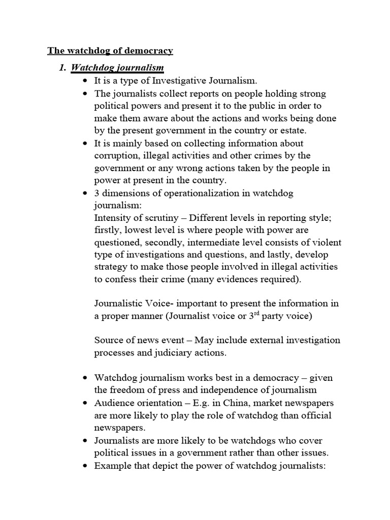 The Watchdog of Democracy | Download Free PDF | Democracy | Political ...