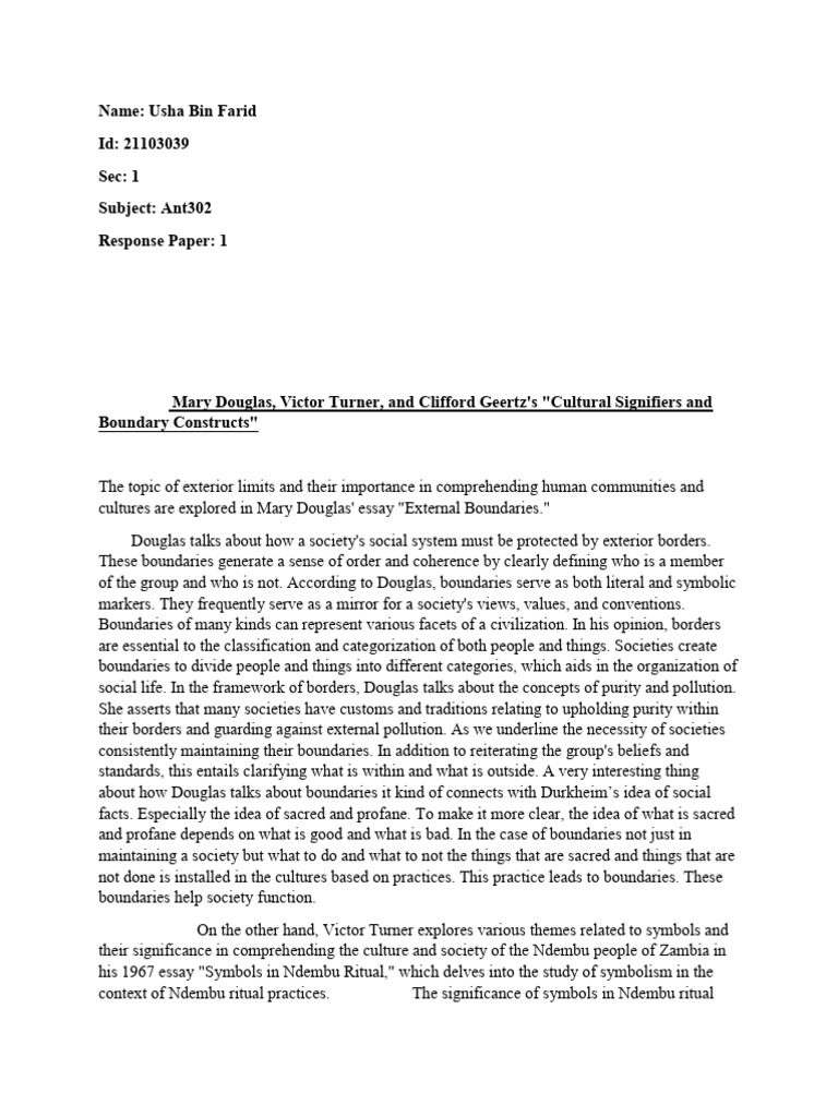 Response Paper Ant302 Sec 1 Usha Bin Farid ID 21103039 | PDF | Rituals ...