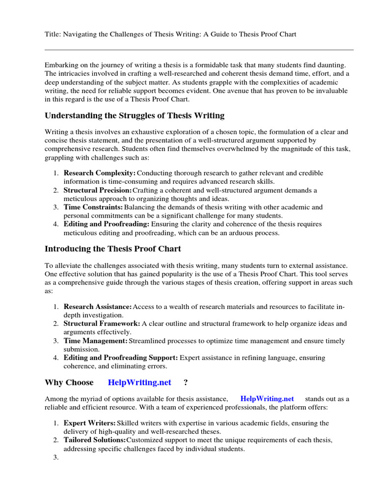 Thesis Proof Chart | PDF