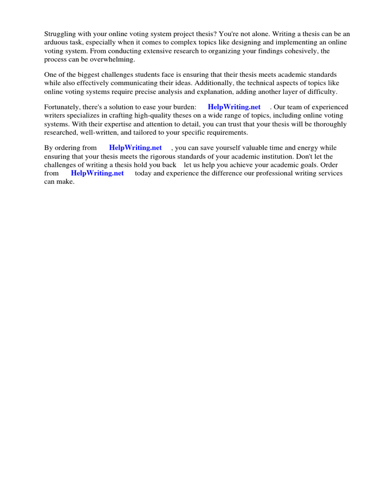 Online Voting System Project Thesis | PDF Online Voting System Project Thesis | PDF