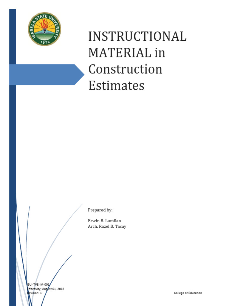 IM For Construction Estimate | PDF | Concrete | Lumber