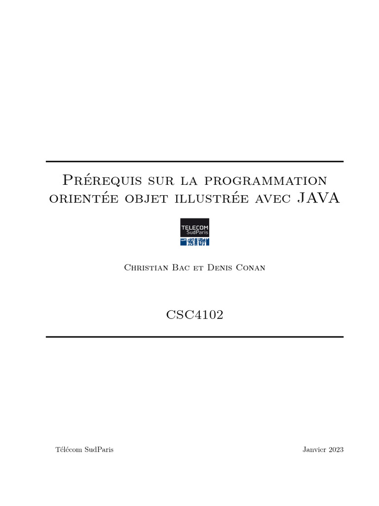 c05 Prerequis Java Chap | PDF