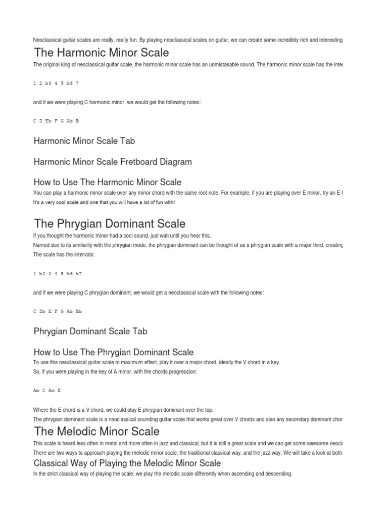 Neo Classical Scale | PDF