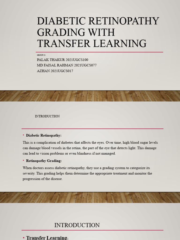 DiABETIC Retinopathy Grading With Transfer Learning | PDF | Artificial Neural Network | Machine ...