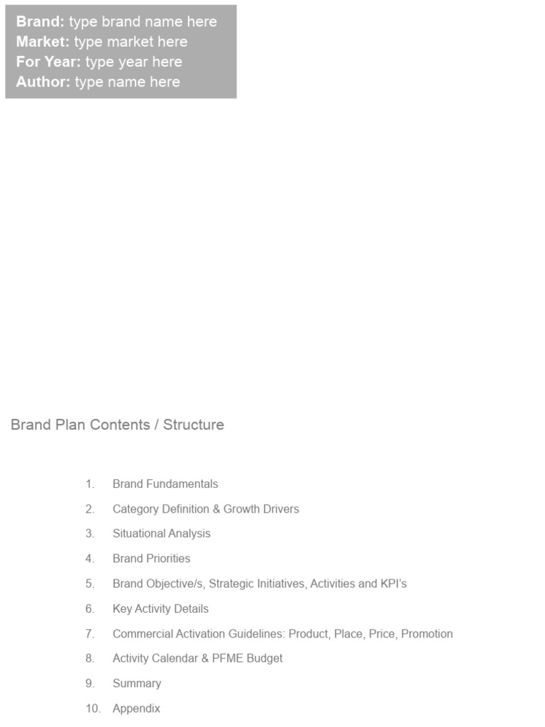 2022 Brand Plan Template | PDF