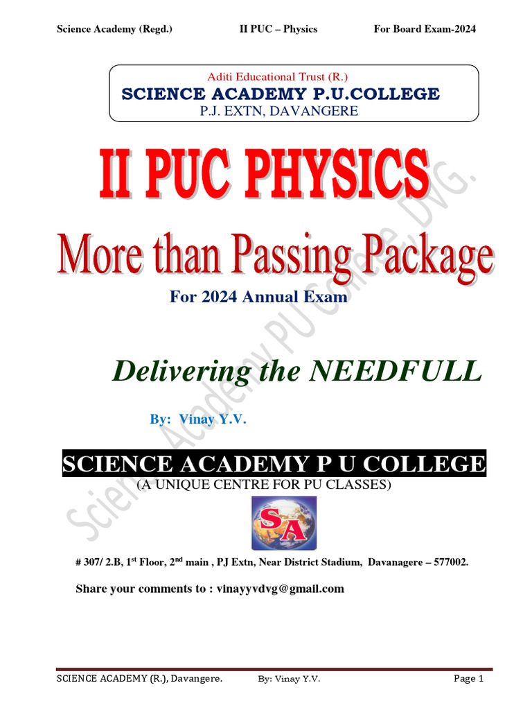 Physics Passing Package Notes 2024 | PDF