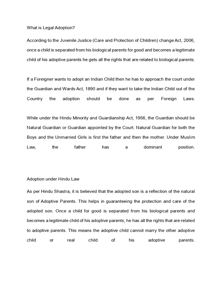 What Is Legal Adoption | PDF | Legal Guardian | Adoption