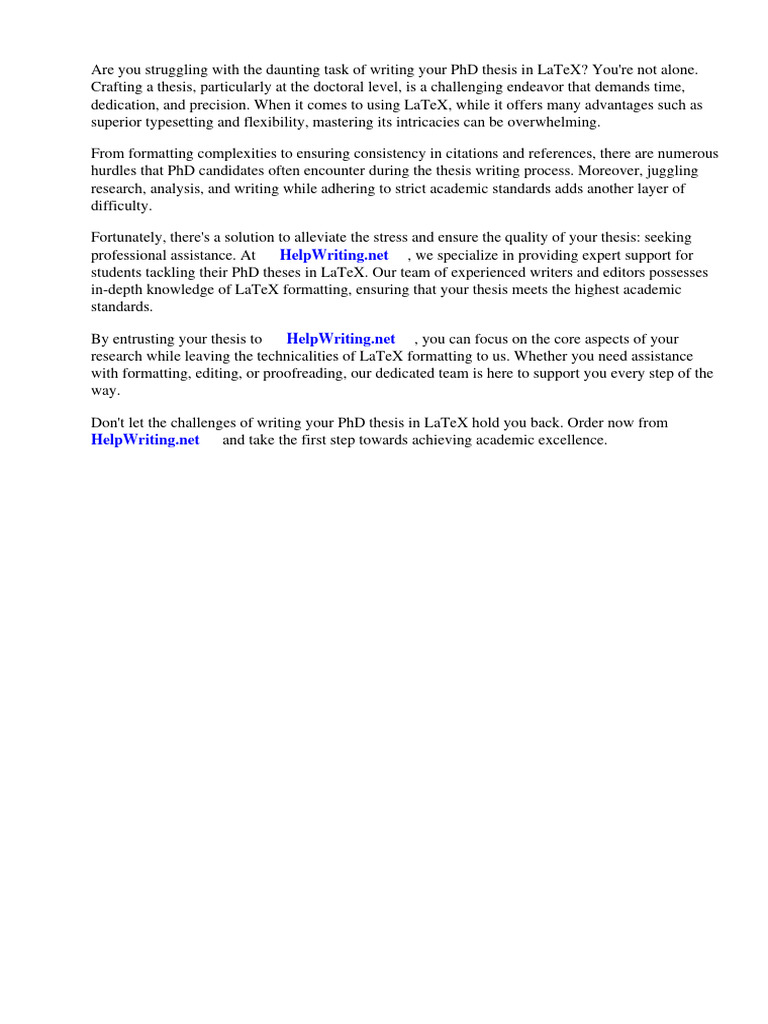 How to Write a Phd Thesis Latex | PDF | Thesis | Doctor Of Philosophy